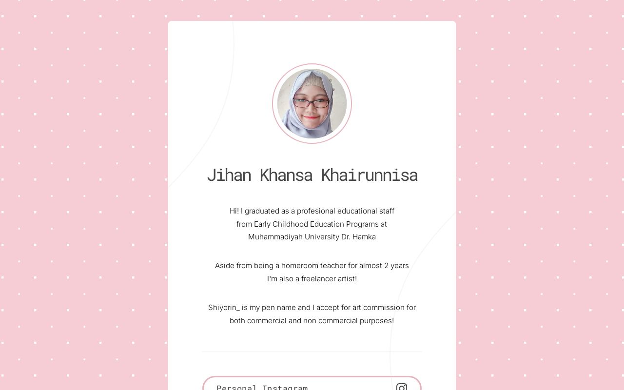 Jihan Khansa's Main Carrd